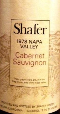 Shafer Vineyards Napa California Cabernet Sauvignon Merlot Chardonnay